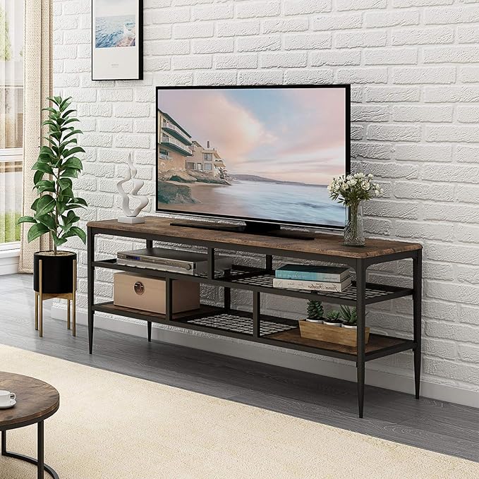 Amazon.com: HOMYSHOPY TV Stand Table for 55 inch TV, Industrial ...