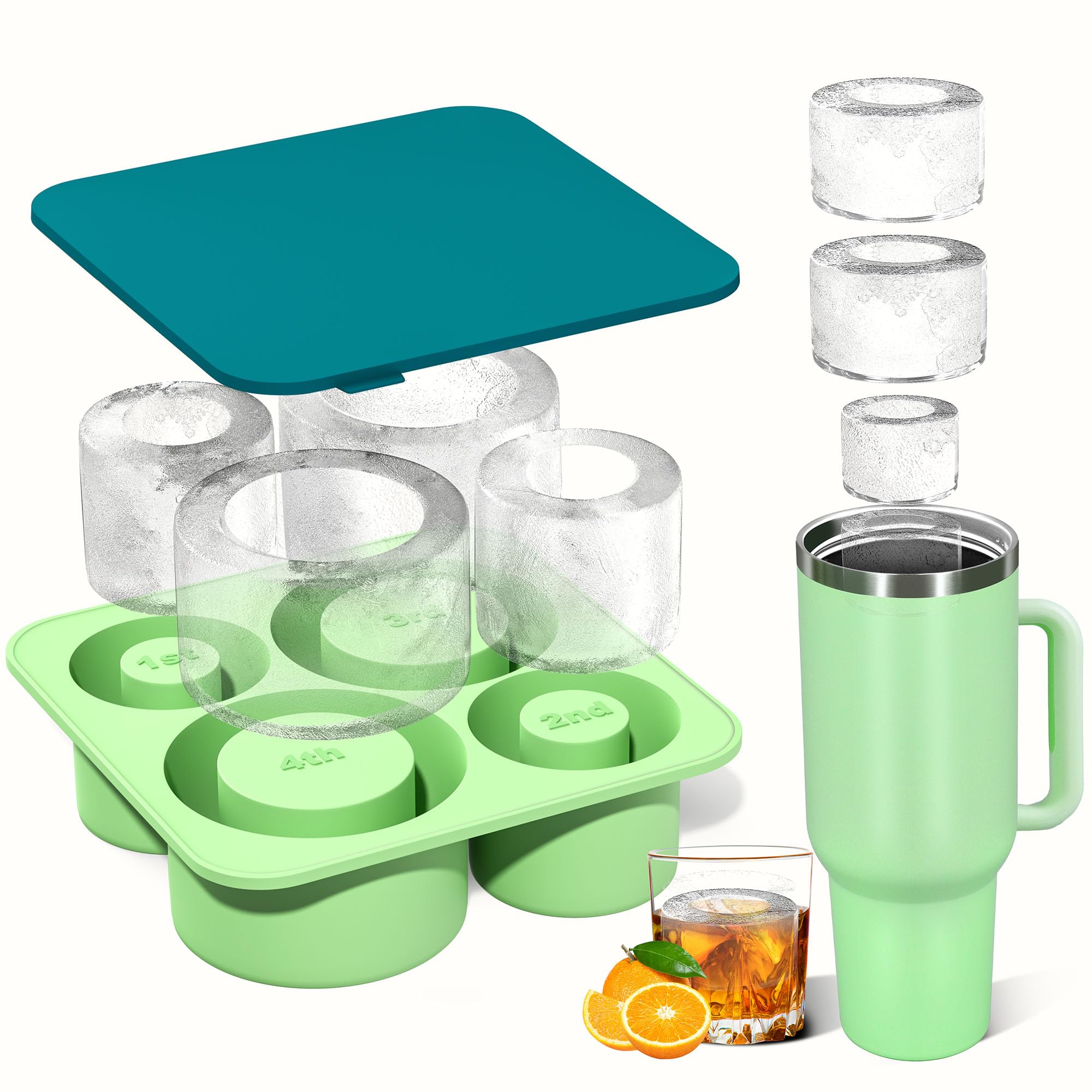 Ice Cube Tray for Stanley Cup,2 Packs Stackable Ice Cube Mold for 20 30 ...