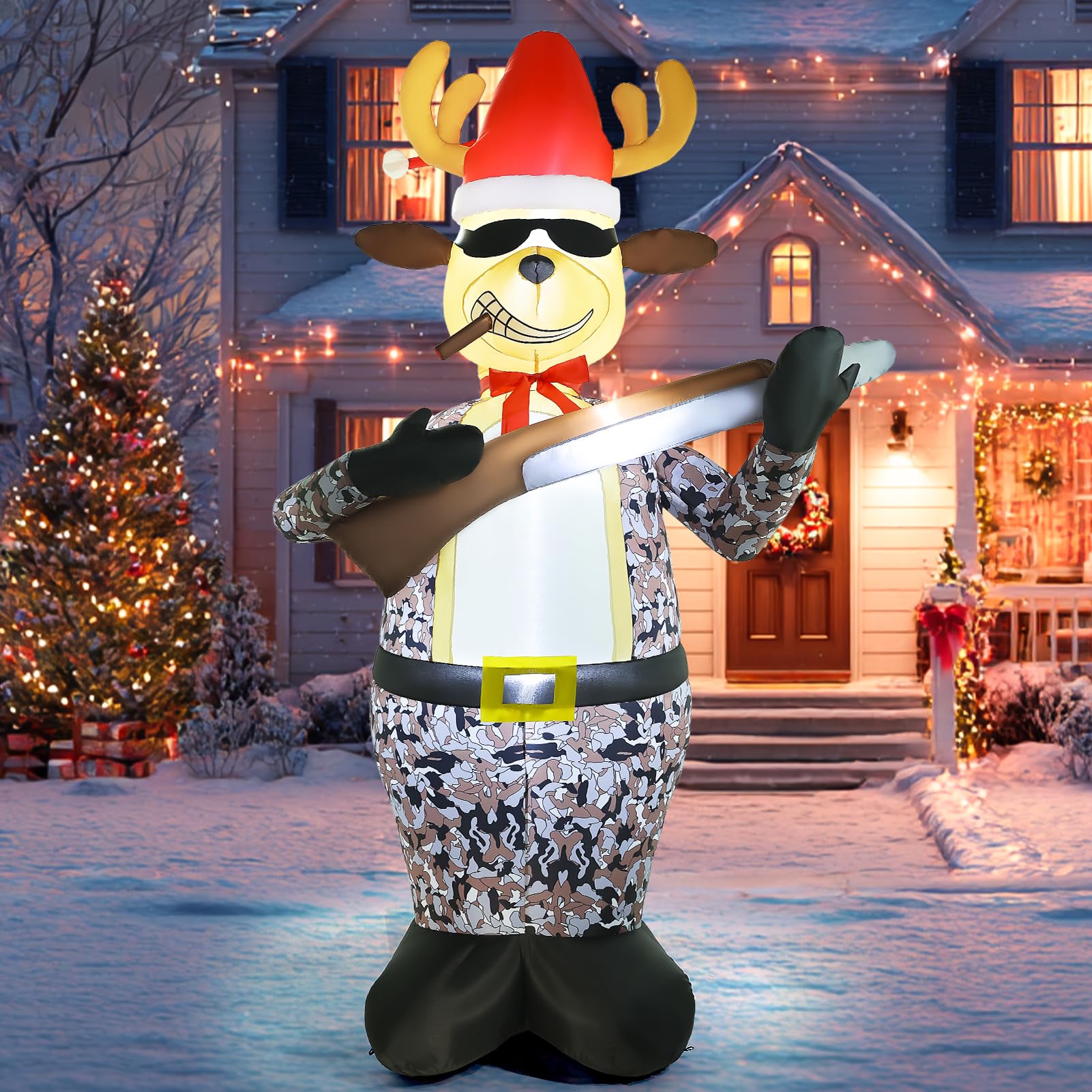 Christmas Inflatable Outdoor Decorations, 7FT Inflatables Camouflage ...