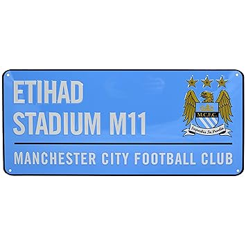 Amazon.com: Manchester City FC Etihad Stadium Street Sign - Blue Street ...
