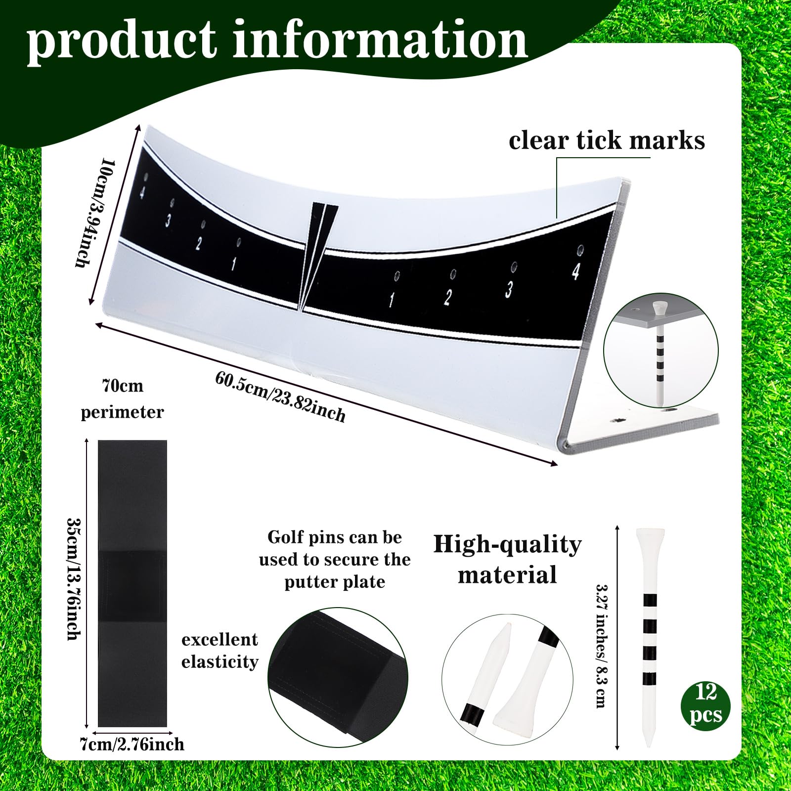 Mua Leyndo Golf 70 Degree Edge Putting Plane Rail Golf Training Aid Set ...