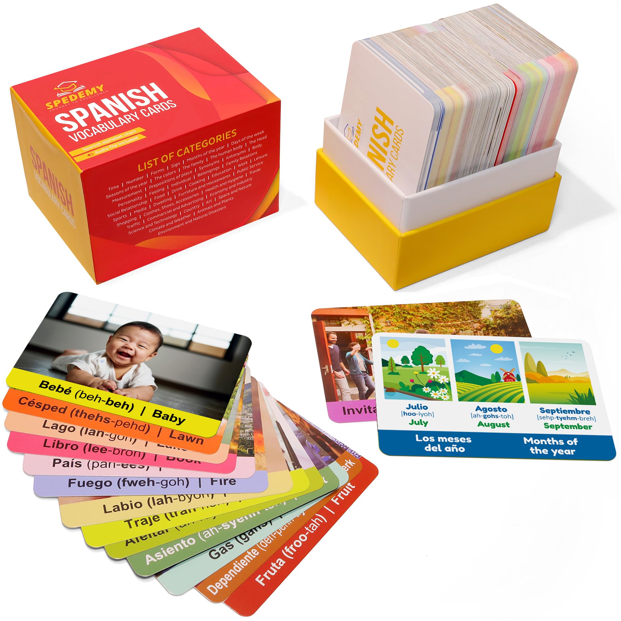 Mua Spanish Vocabulary Flash Cards for Adults Beginners – 276 Cards 720 ...