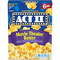 Amazon.com: Act II Popcorn, Movie Theater Butter, 2.75 Ounce Bags, 6 ...