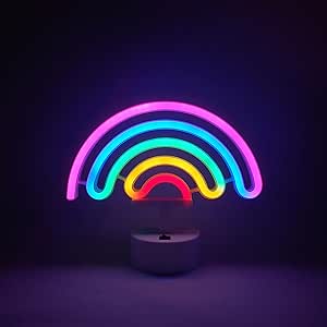 Neon Indoor Night Light, LoveNite Battery Operated Glowing Neon ...