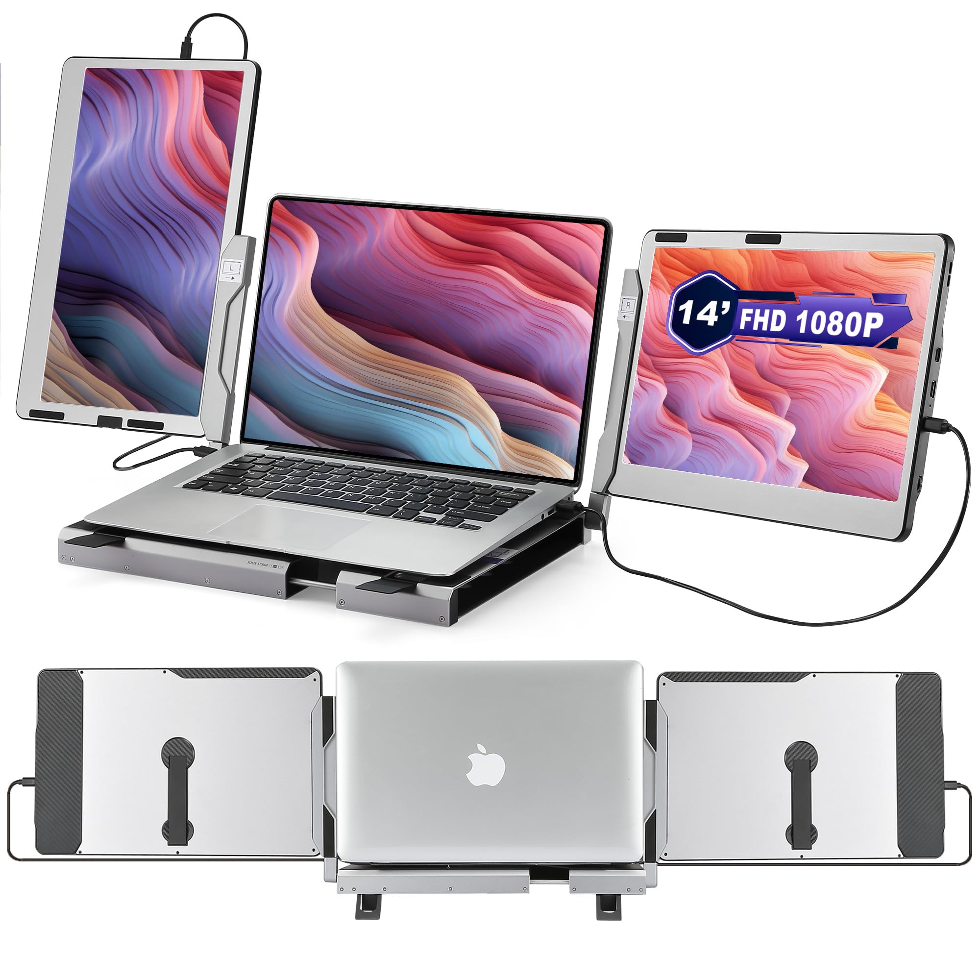Mua Triple Monitor for Laptop, 14'' 1080P Portable Laptop Screen ...