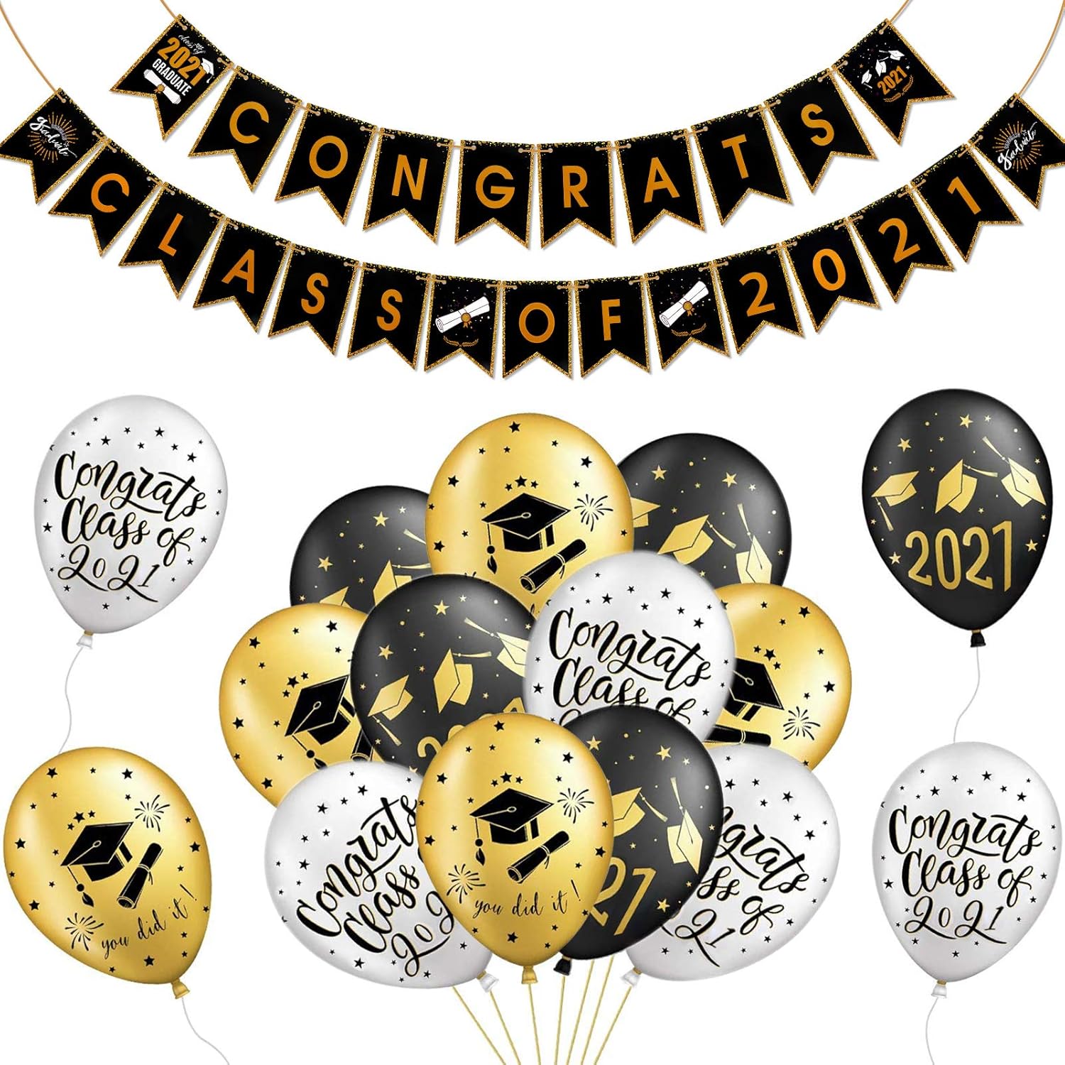 HOWAF 2021 Graduation Decoration Set, Graduation Party Balloons with ...