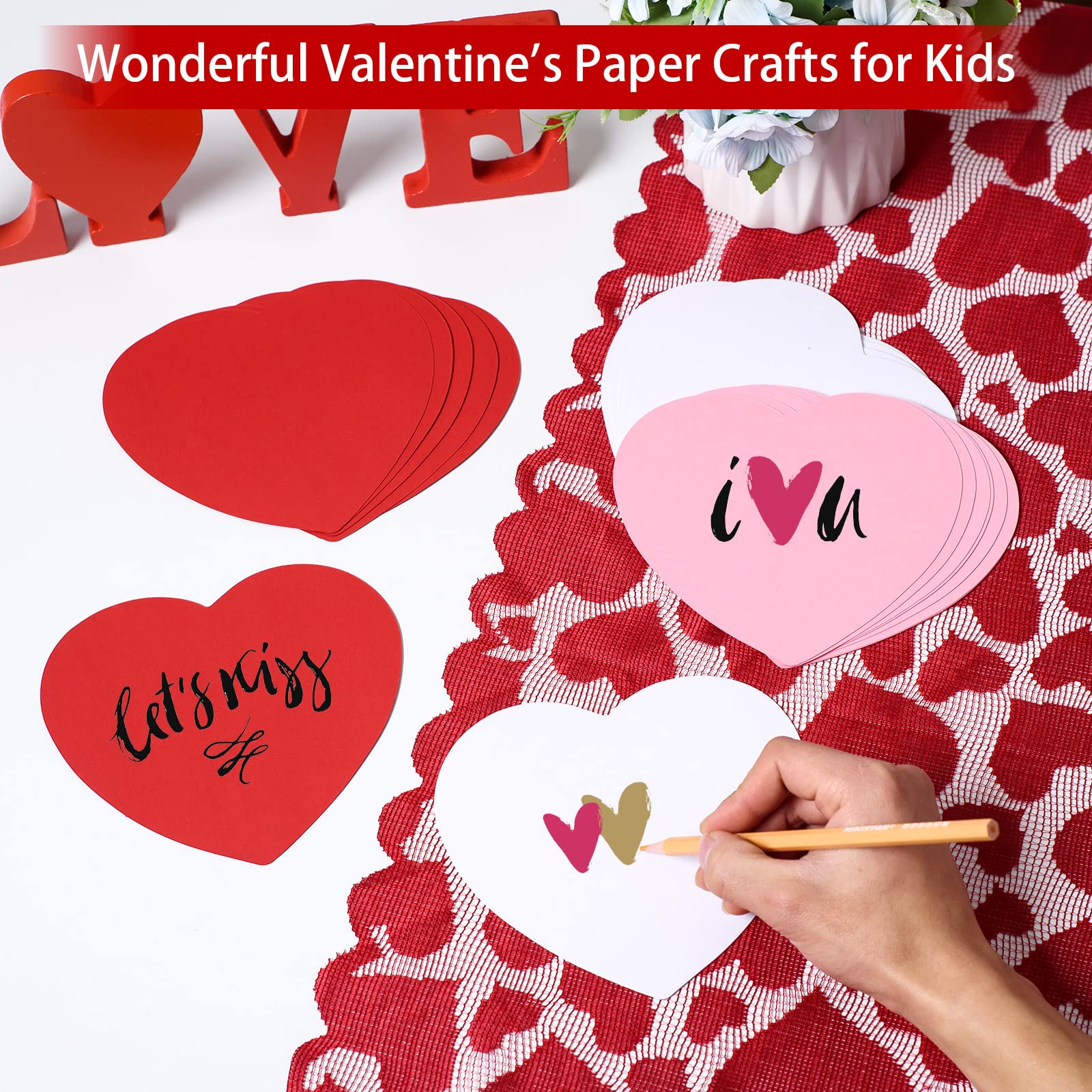 Mua 72 Pcs 6 Inch Large Heart Cutouts Paper Assorted Color Creative ...