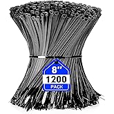 Amazon.com: Zip Ties, RAZCC 1200pcs Black Cable Zip Ties 12 Inch, Heavy ...