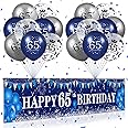 Amazon.com: Navy Blue Silver Happy 65th Birthday Yard Banner, Blue 65th ...