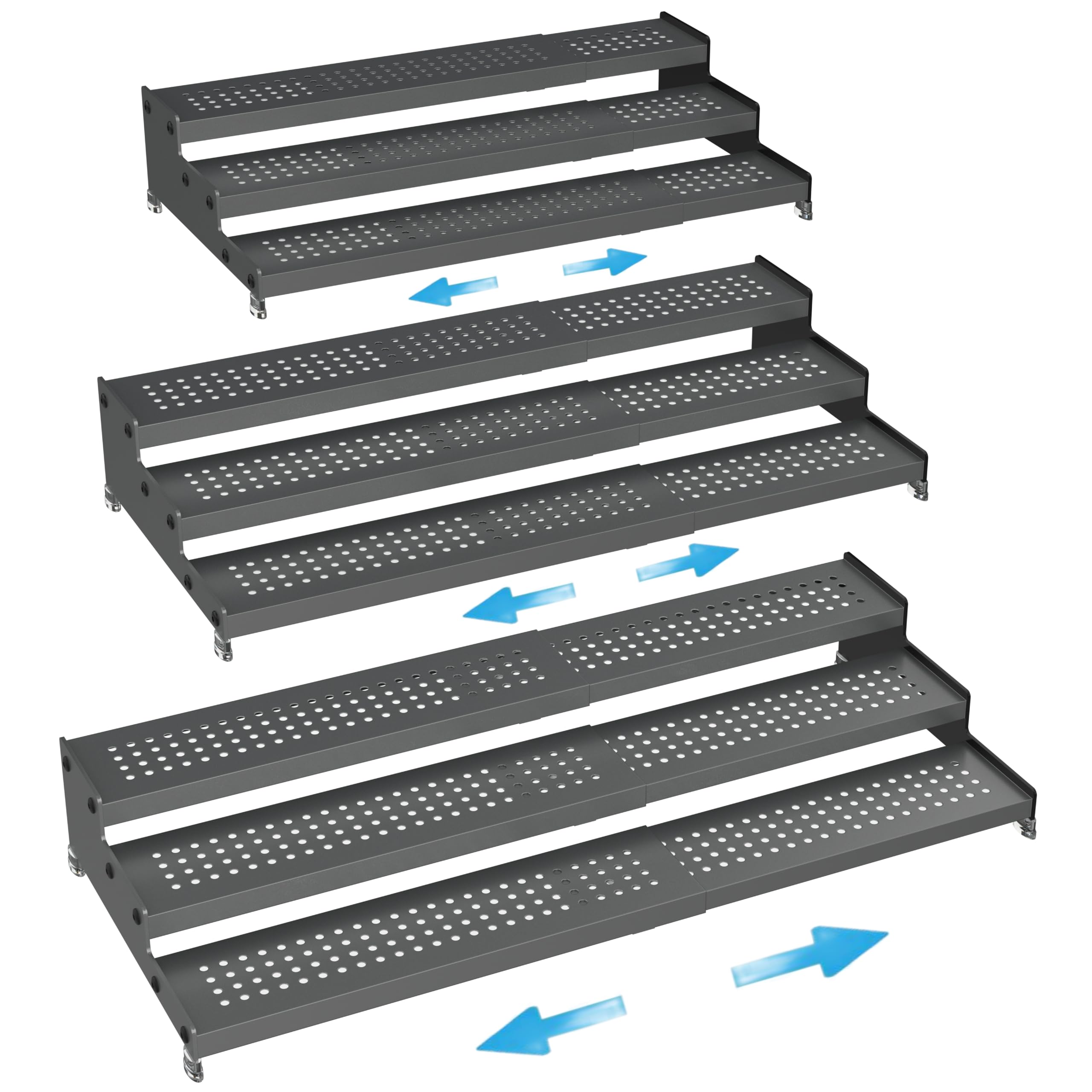 Expandable Spice Rack organizer with 3-Tier step shelf,Modern Design ...