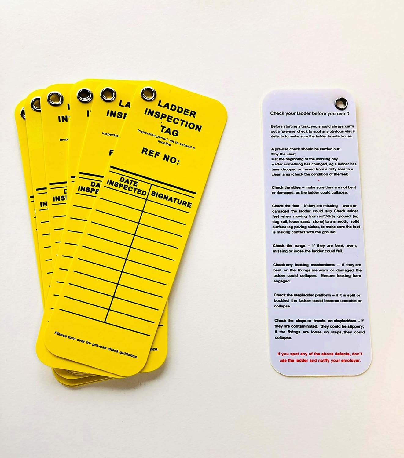 Ladder Inspection Tags (Pack of 10) – BigaMart
