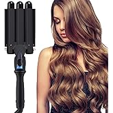 Amazon.com: 3 Barrel Curling Iron Hair Crimper: Aleath Dual Voltage Adjustable Temperature Three ...