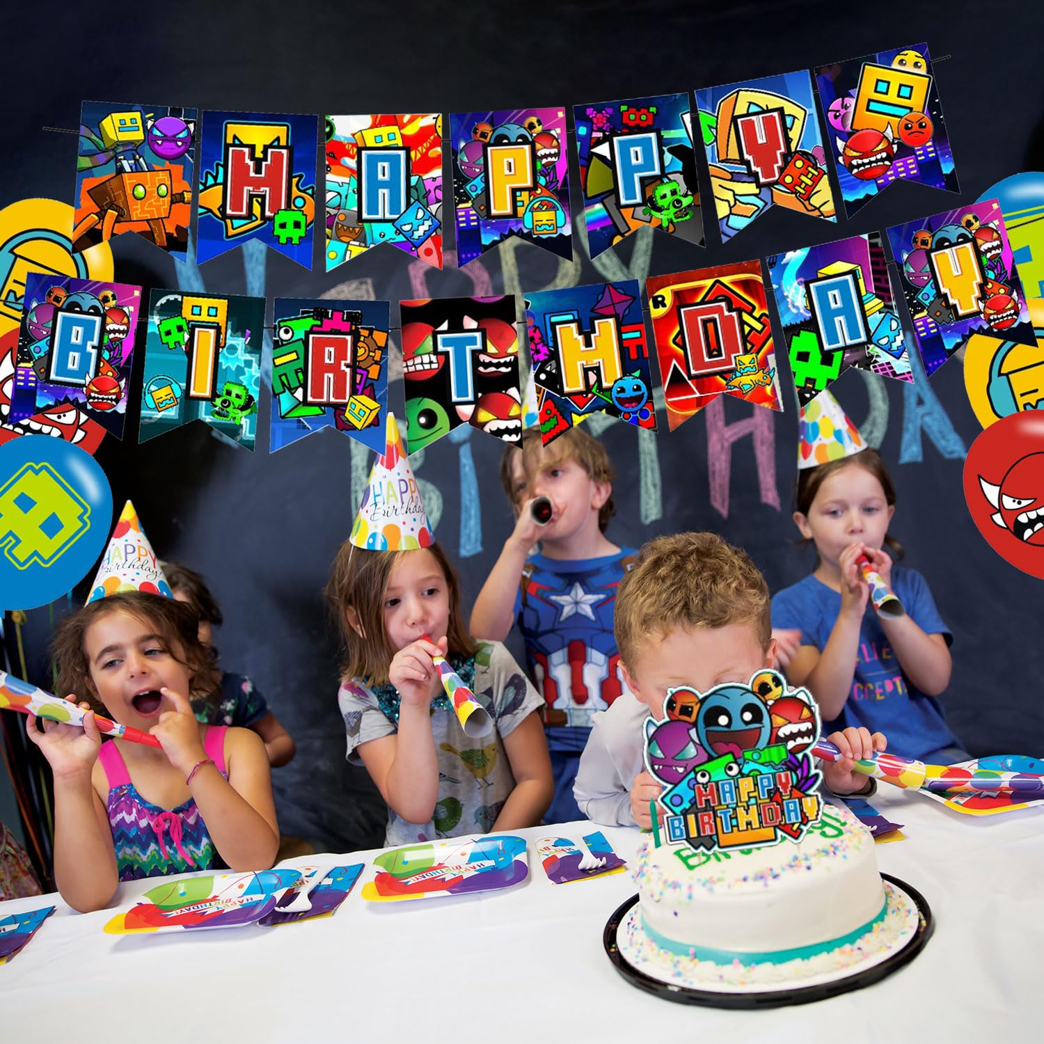 Mua Geometry Aesthetic Dash Birthday Party Supplies,Geometry Aesthetic ...