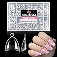 Amazon.com: UNA GELLA Extra Short Almond Nail Tips Half Cover - Soft ...