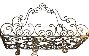 Amazon.com: Posh Ornate French SCROLL Iron POT RACK Pan Hanging Ceiling ...