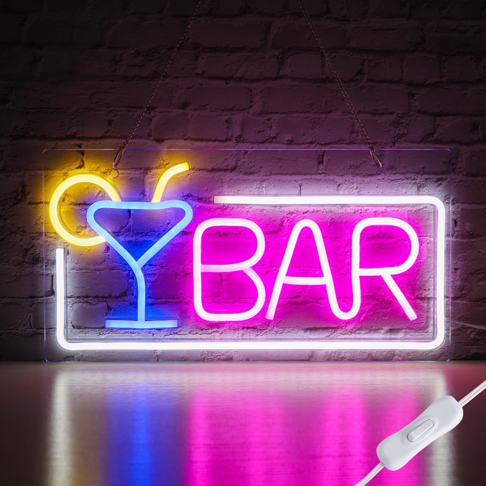 XIYUNTE Neon Bar Sign, USB Powered Bar Neon Signs for Home Bar Wall ...