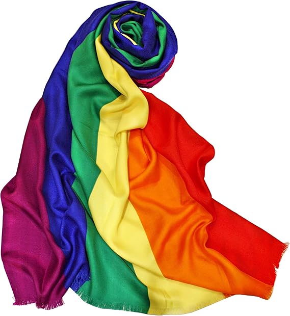 Gay LGBT Pride Rainbow Pashmina Scarf - Rainbow Cape Wrap or Sarong at ...