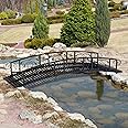 Amazon.com : Kinpaw 8FT Metal Garden Bridge, Outdoor Arc Walkway with 2 Safety Rails, Durable ...