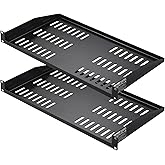 PYLE 1U 2 Pack Server Rack Shelf- 19-Inch Universal Device Server Rack ...