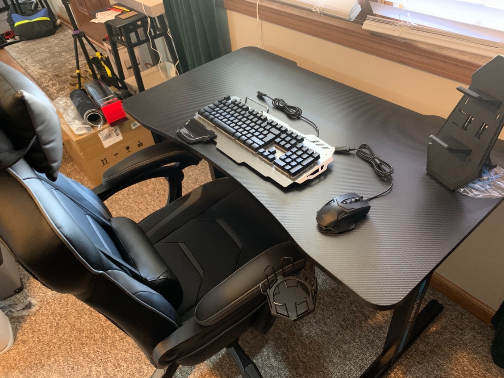 $12/mo - Finance Tangkula Gaming Desk, T-Shaped Computer Desk w/Game ...