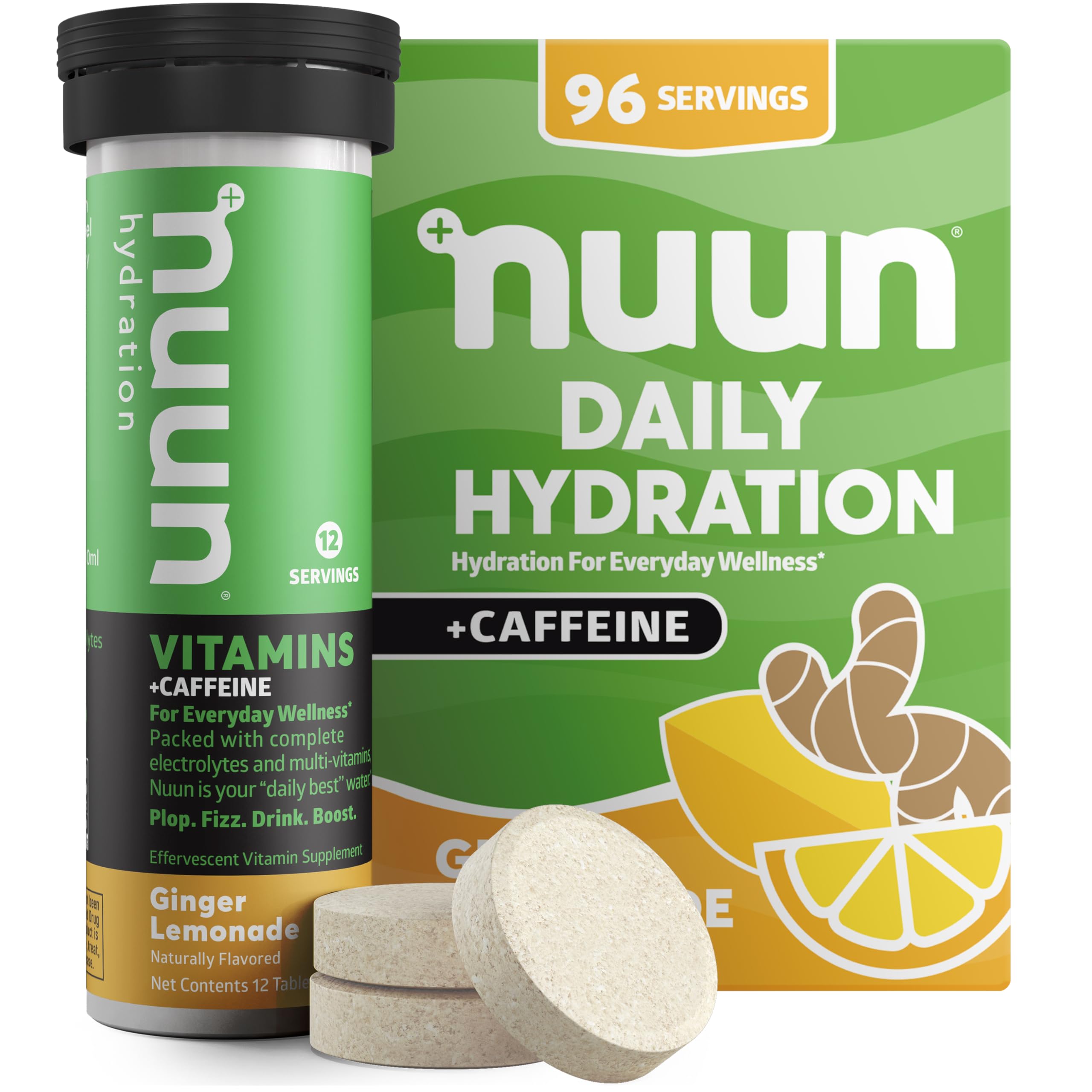 Nuun Vitamins: Vitamins + Electrolyte Drink Tablets, Ginger Lemonade ...