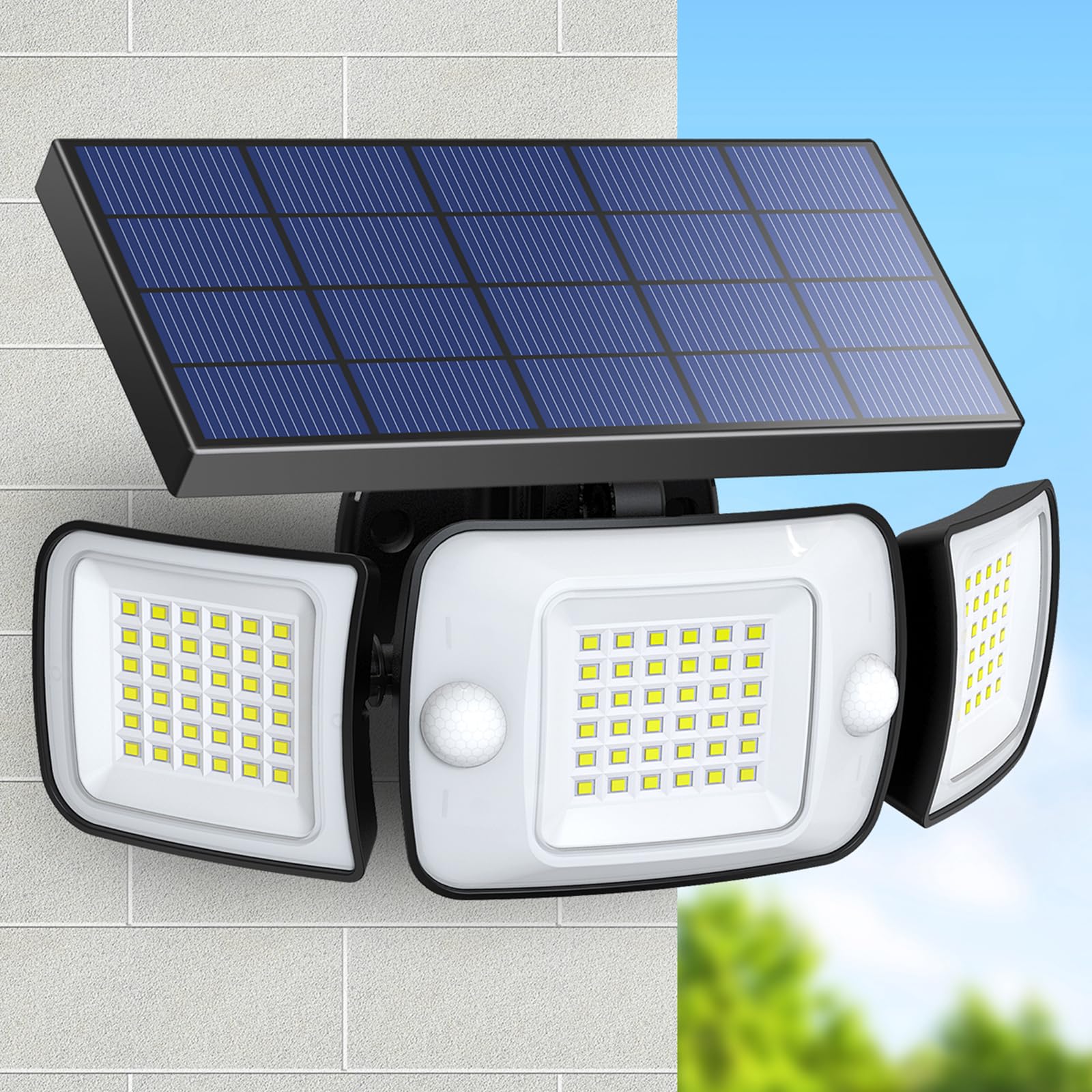 intelamp Solar Outdoor Lights,6000mAh Motion Sensor with Dual Sensors ...