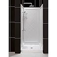 DreamLine 36 in. D x 36 in. W x 76 3/4 in. H Center Drain Acrylic Shower Base and QWALL-5 ...