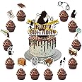 Amazon.com: 25 Pcs Detective Cake Topper Cupcake Toppers Detective Cake ...