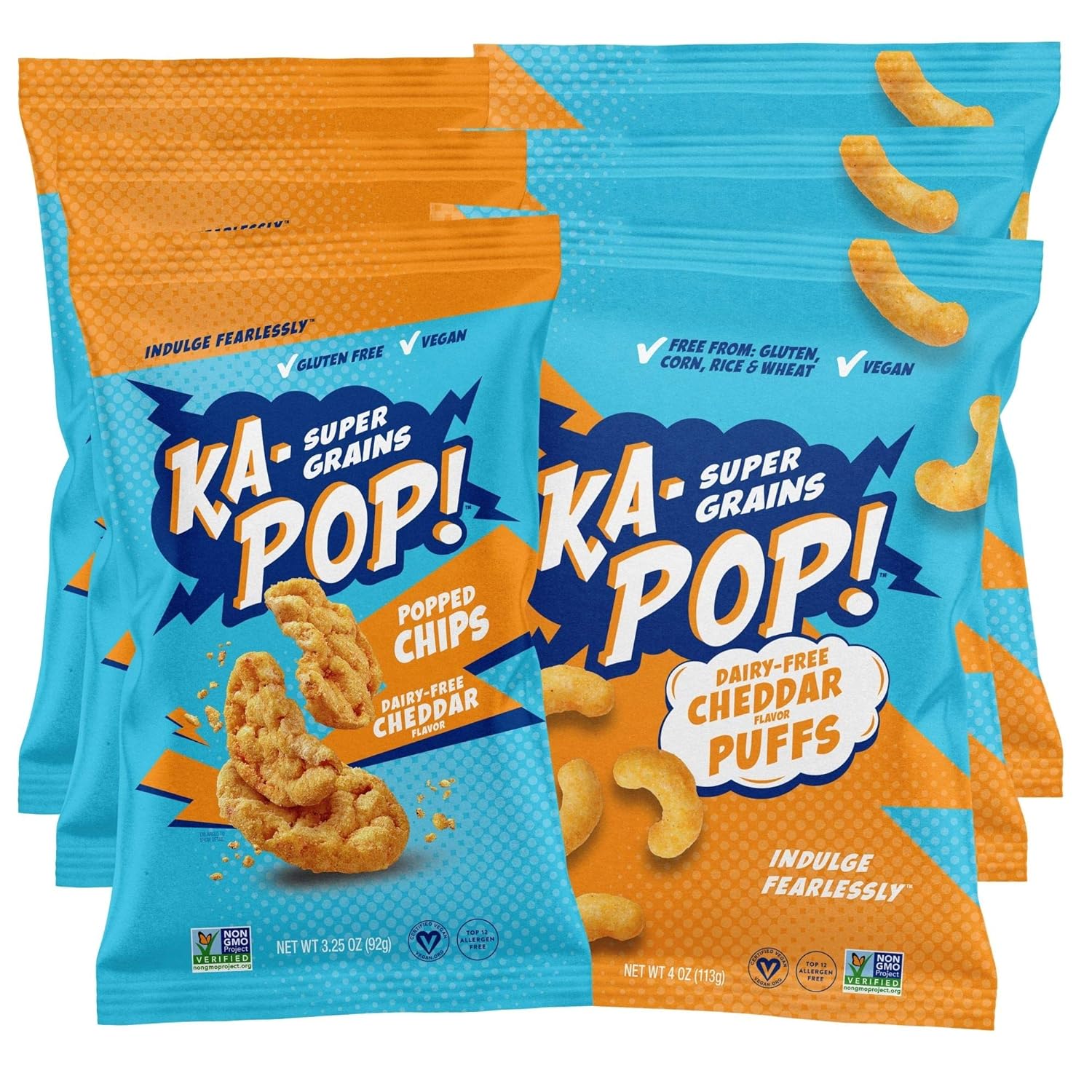 Amazon.com: Ka-Pop! Cheddar Lovers Bundle (6 Pack: 3 Cheddar Puffs + 3 ...