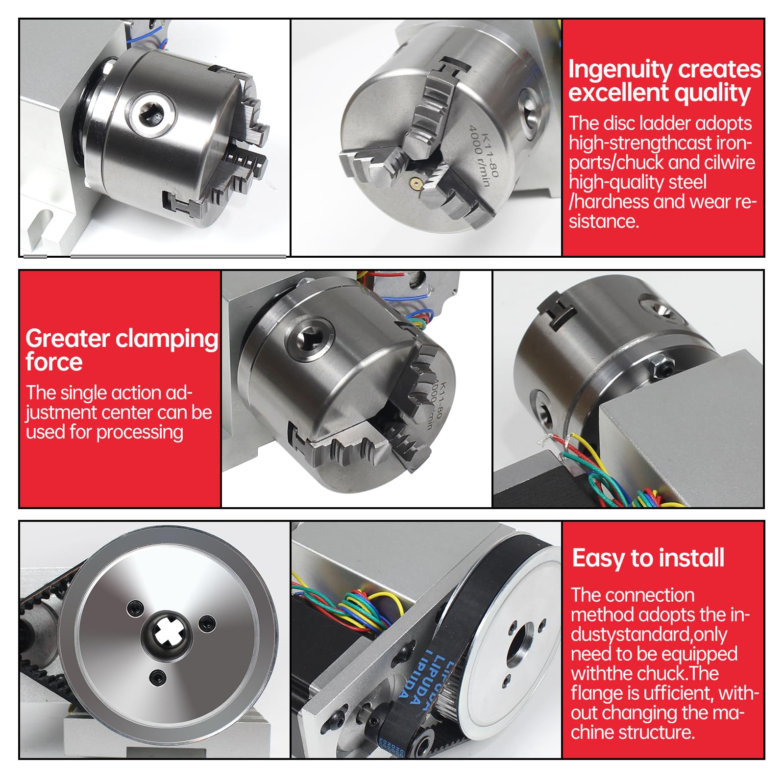 Mua CNC Rotary Axis 4th Axis with 3 Jaw Chuck,CNCTOPBAOS K11-80mm ...