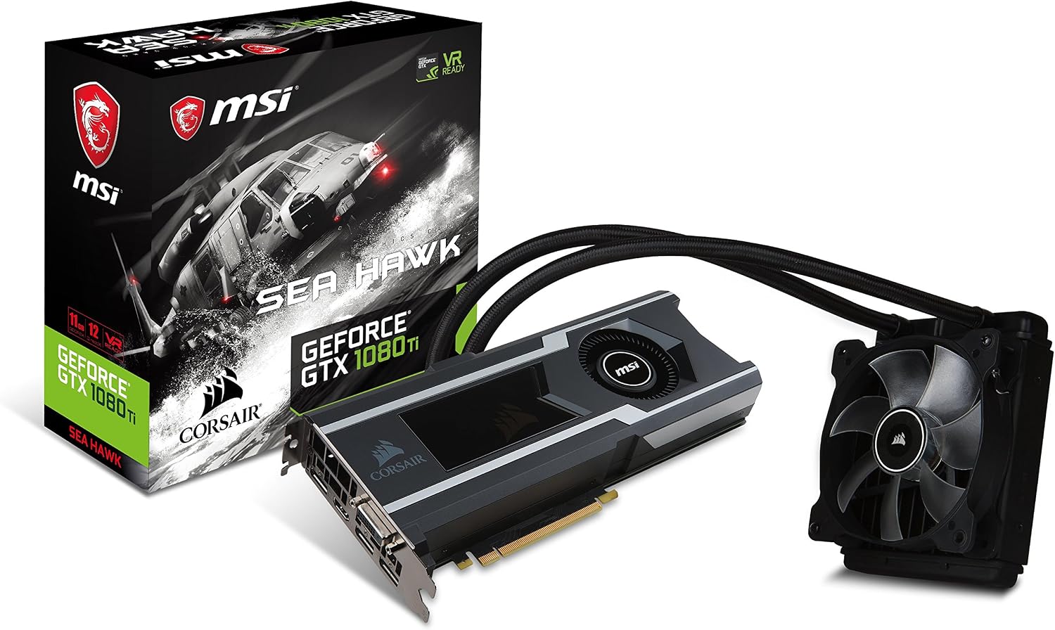 MSI NVIDIA GeForce GTX 1080Ti SEA HAWK X 11 GB GDDR5x 352 Bit Memory ...