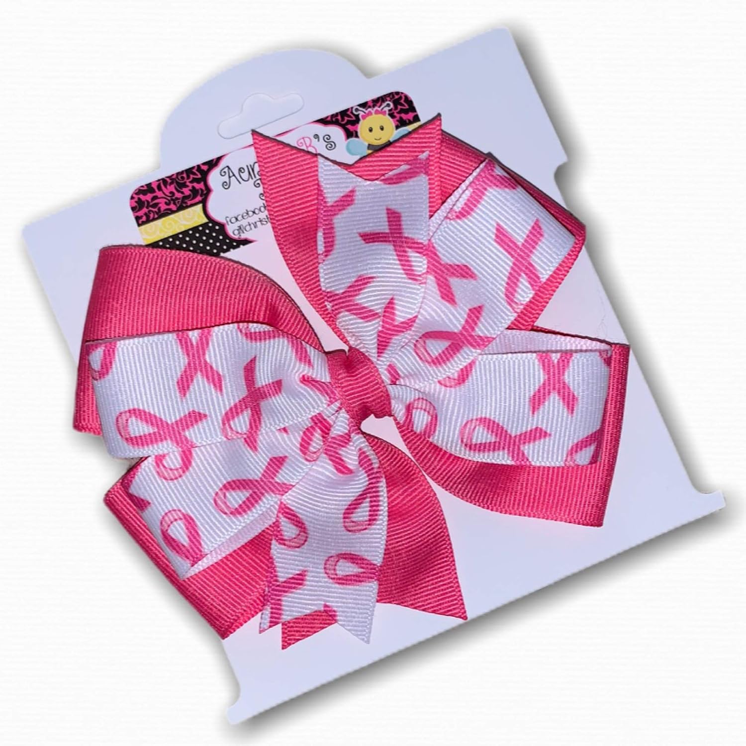 Amazon.com: Hot Pink Breast Cancer Awareness Ribbon Pinwheel Hair Bow 4 ...