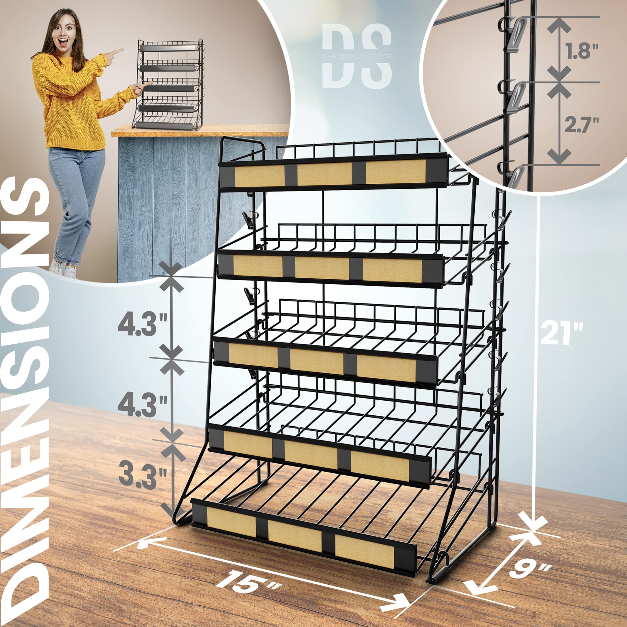 Mua 5 Tier Candy Display Rack, Large Snack Organizer For Countertop ...