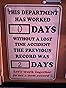 Amazon.com: Muroanmi Dry Erase Days Without A Lost Time Accident Sign ...