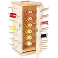 Amazon.com: New brothread 129 Spools(DIY) 360° Fully Rotating Wooden ...