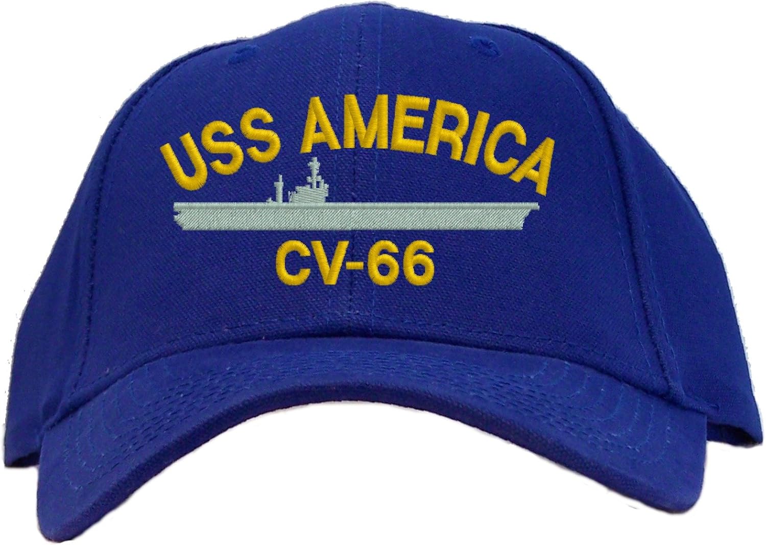 USS America CV-66 Embroidered Baseball Cap - Royal at Amazon Women’s ...