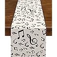 Amazon.com: Nepnuser Linen Musical Notes Table Runner Music Event ...