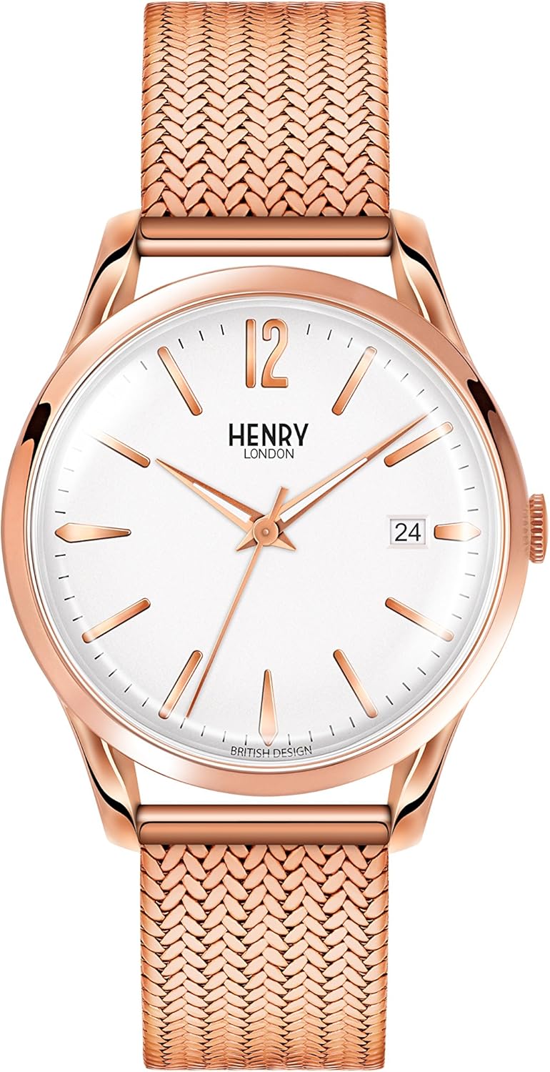 Henry London Unisex Richmond Quartz Watch with White Dial Analogue ...