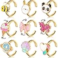 Amazon.com: 9 Pieces Fidget Anxiety Rings Rotatable Open Ring Set Cute ...