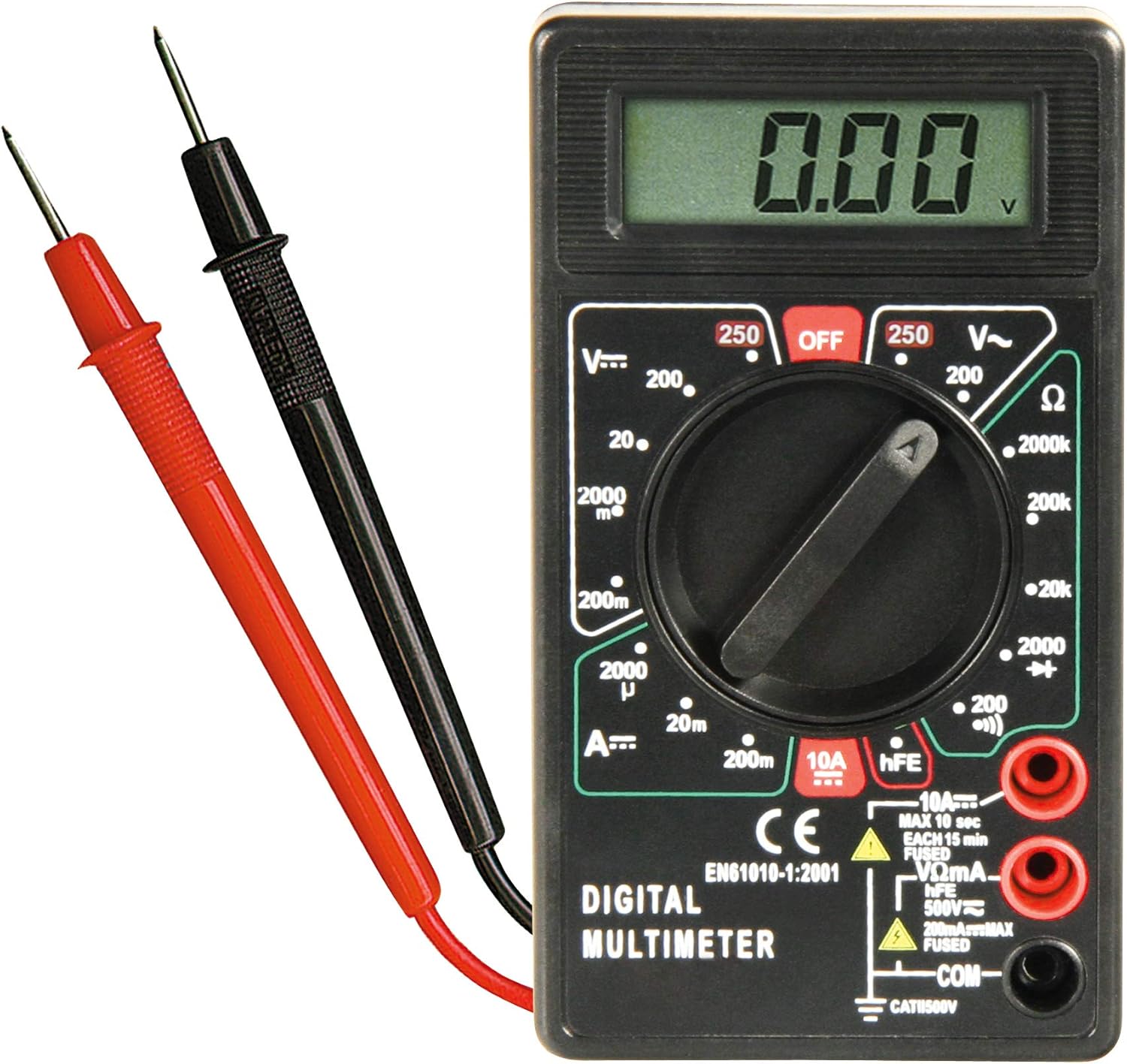 MC POWER – Digital Multimeter Meter | M-330D | Black, 3½ Digit ...