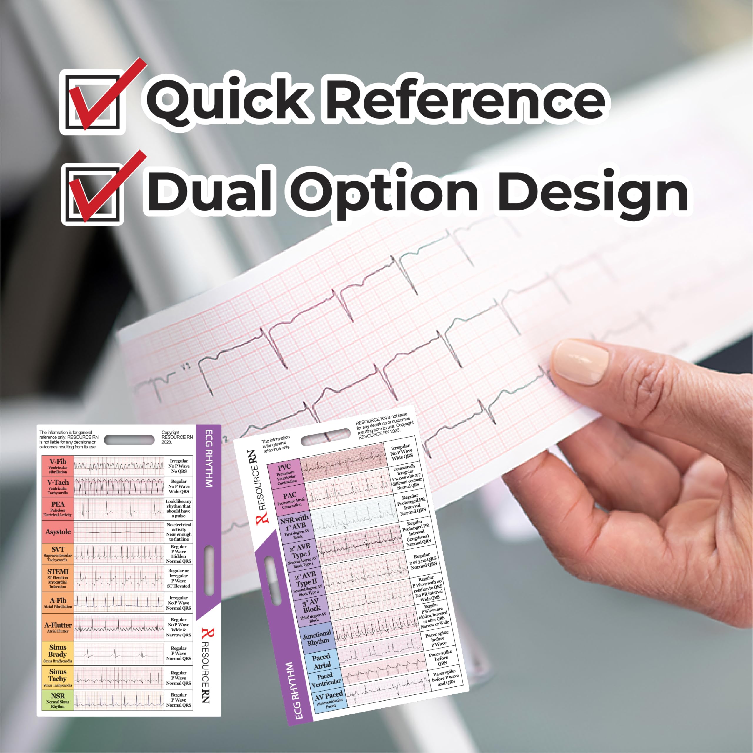 Mua EKG Rhythm Interpretation - Compact & Portable Reference Card ...