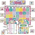 Amazon.com : Justforjoyful Colorful Groovy Calendar Bulletin Board Set ...