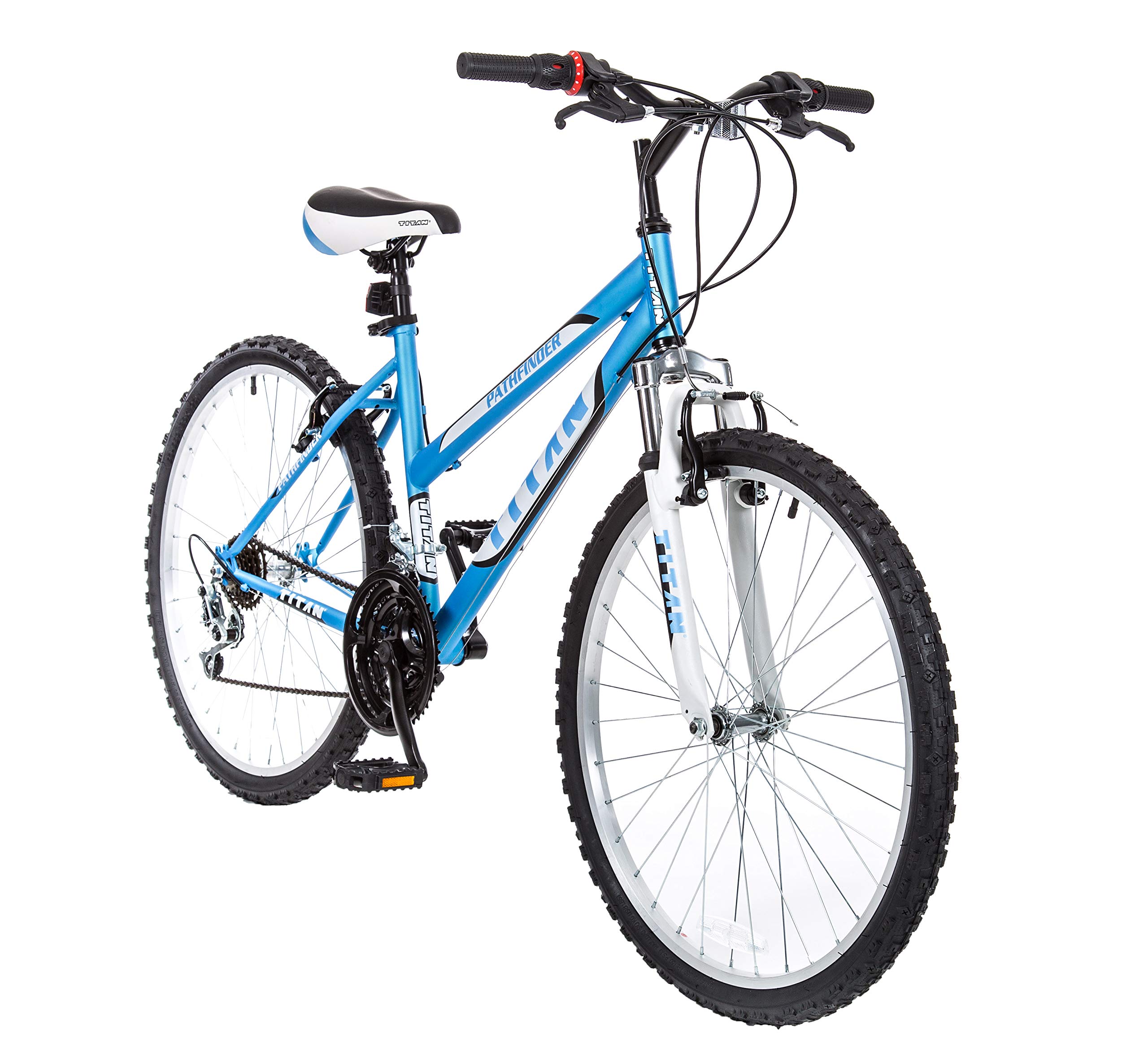 Buy TITAN Women's 18-Speed Pathfinder Front-Suspension ain Bike, Baby ...