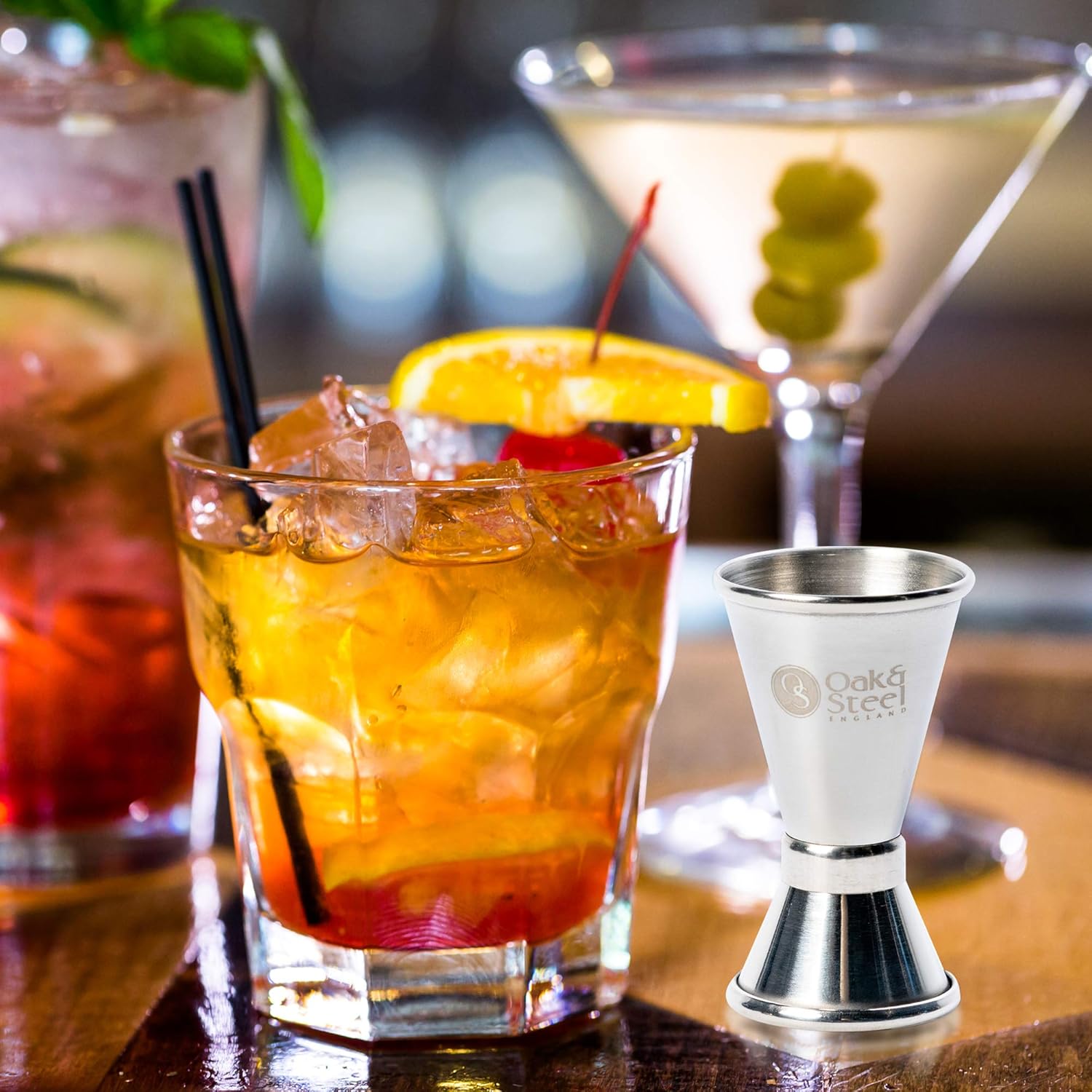 2 Pack Cocktail Jiggers Stainless Steel Drinks Measure Pub Bar ...