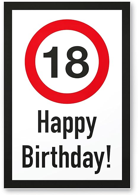 DankeDir! 18 Jahre Happy Birthday Kunststoff Schild - Geschenk 18 ...