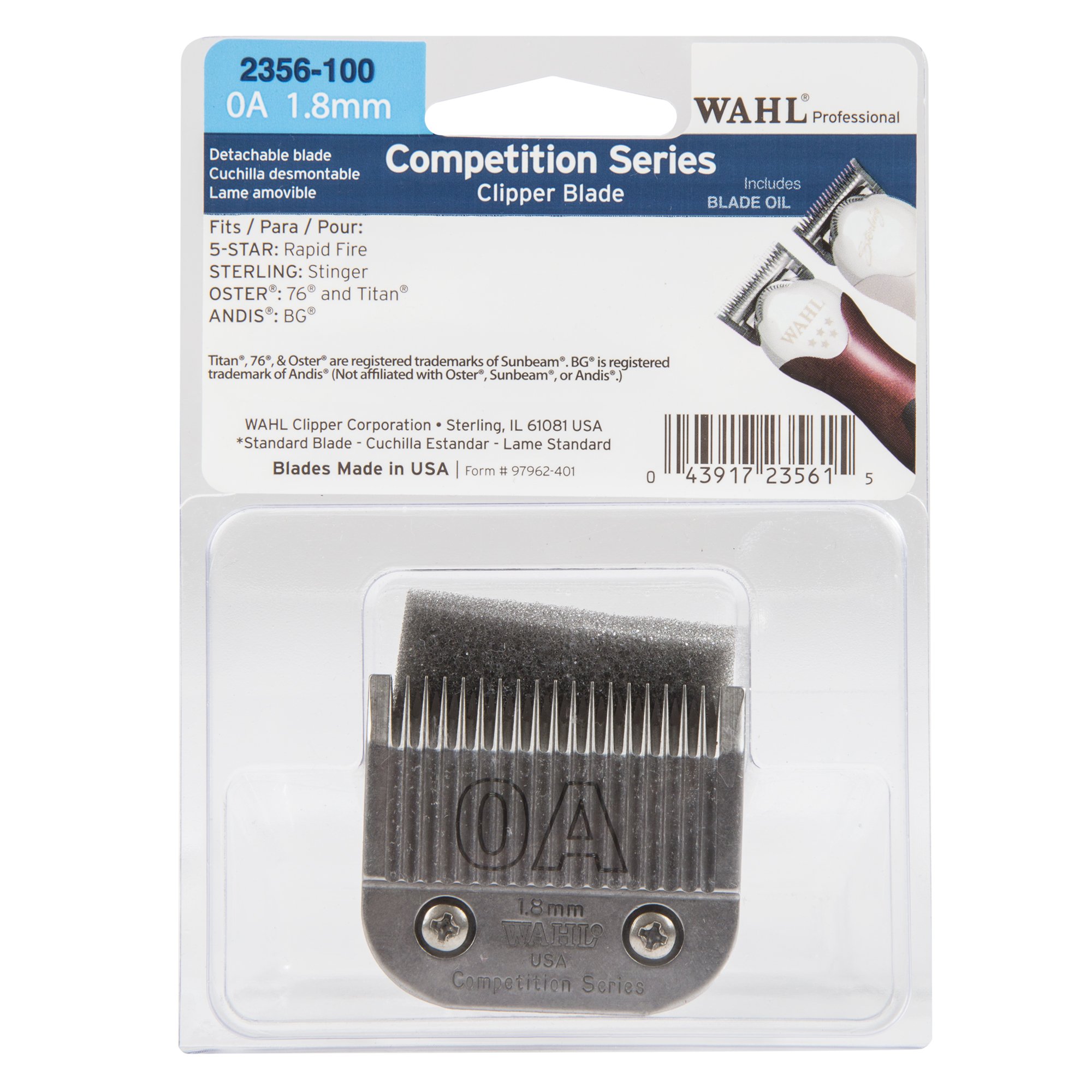Amazon.com: Wahl Professional Competition Series 000 .8mm Clipper Blade ...