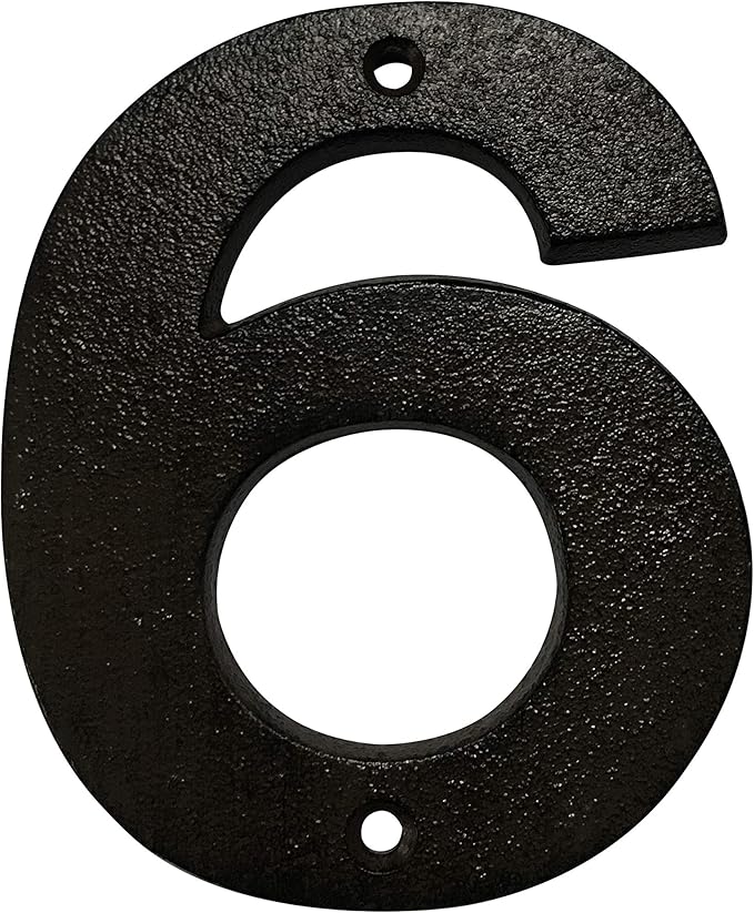 Cast Iron 5 Inch Black Door, House & Mailbox Numbers (6) - - Amazon.com