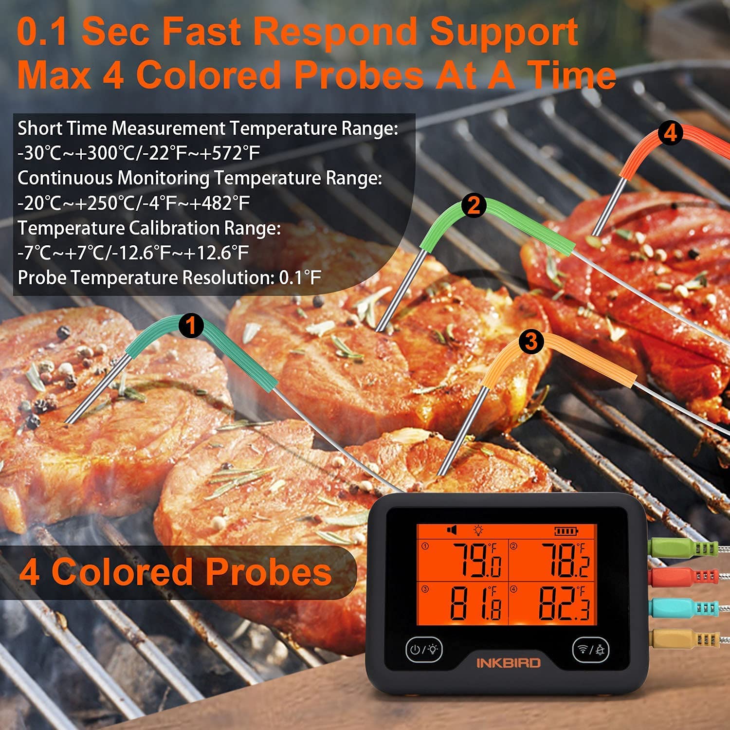 Mua Inkbird Wireless Wi-Fi & Bluetooth Meat Thermometer & IP67 ...