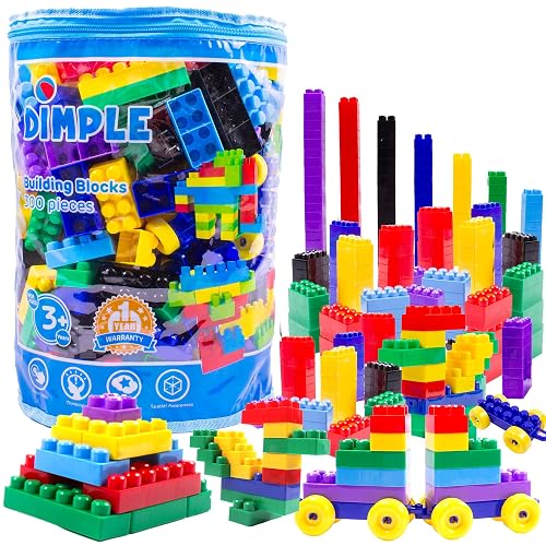 Dimple Building Blocks for Toddler (300 Pcs) Stacking Toys & Puzzle ...
