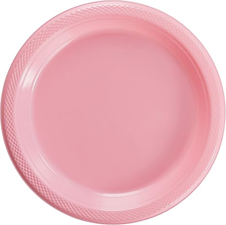 Amazon.com: Exquisite 9 Inch. Pink plastic plates - Solid Color ...